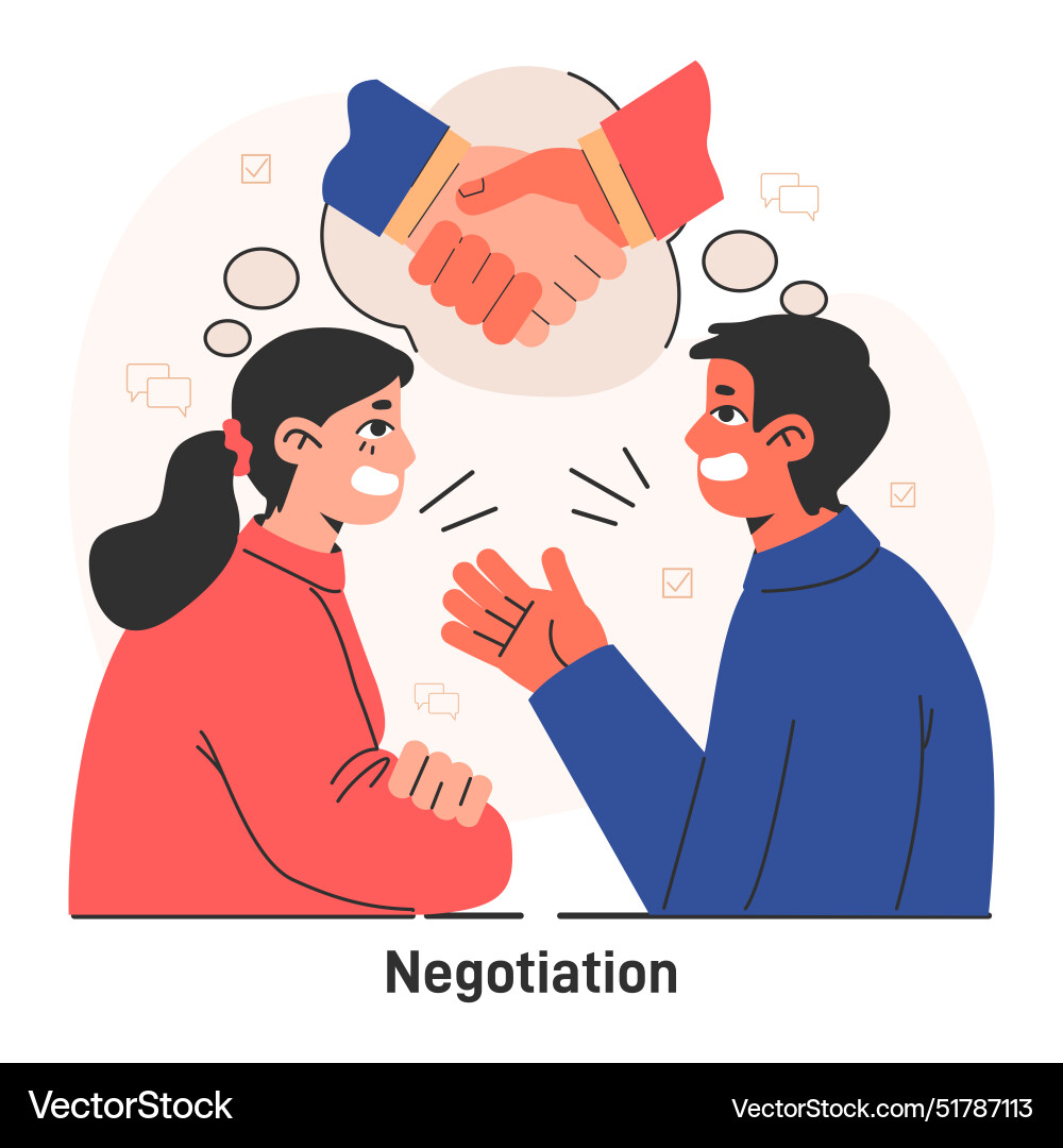 Conflict management character Royalty Free Vector Image