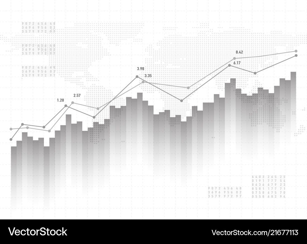 Graph chart data background finance concept gray Vector Image