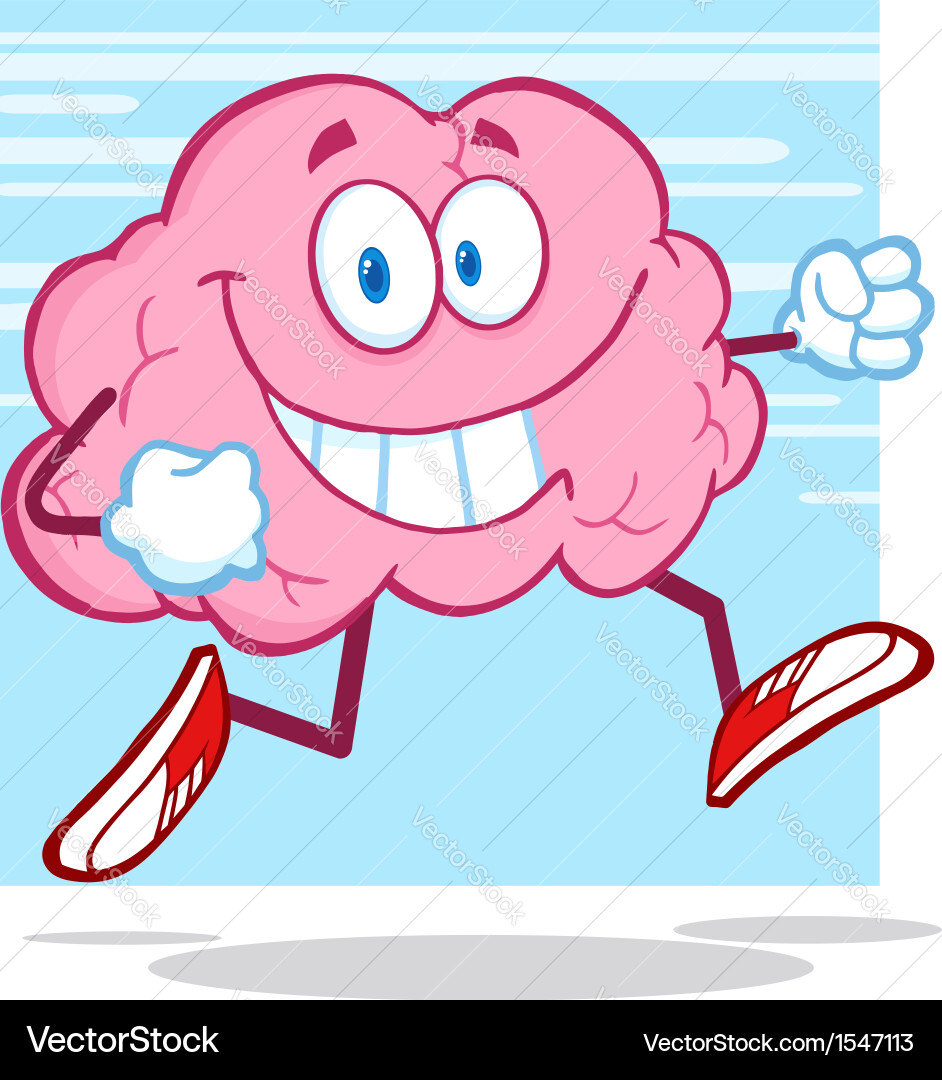 Healthy brain food cartoon Royalty Free Vector Image