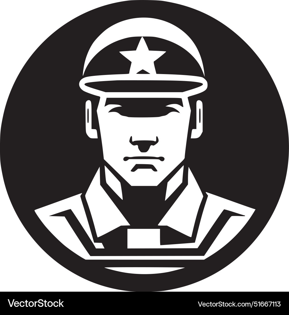 Military - minimalist and simple silhouette Vector Image