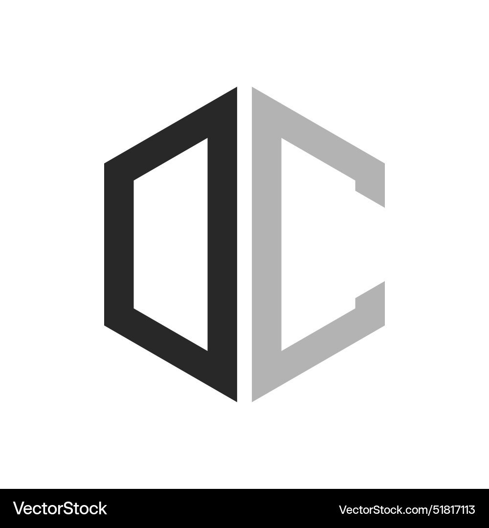 Modern unique hexagon letter dc logo design Vector Image
