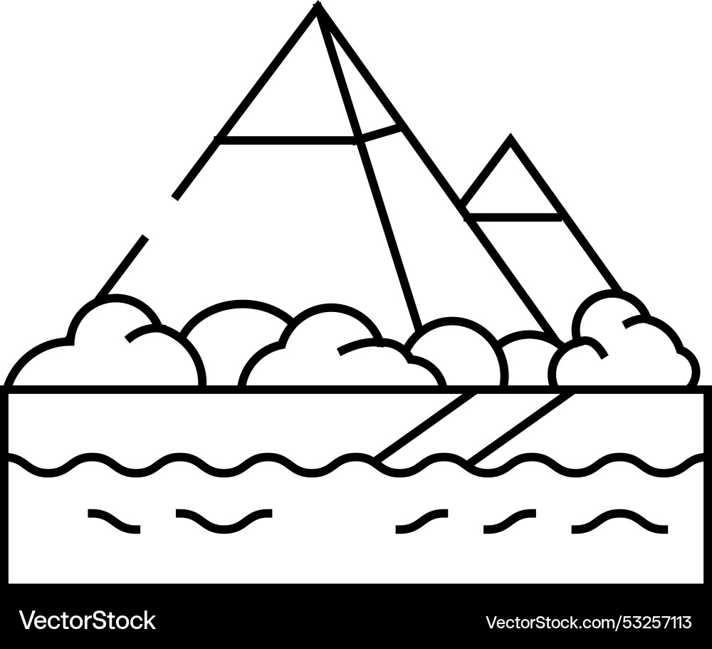 Nile river line icon Royalty Free Vector Image Nile river line icon Royalty Free Vector Image