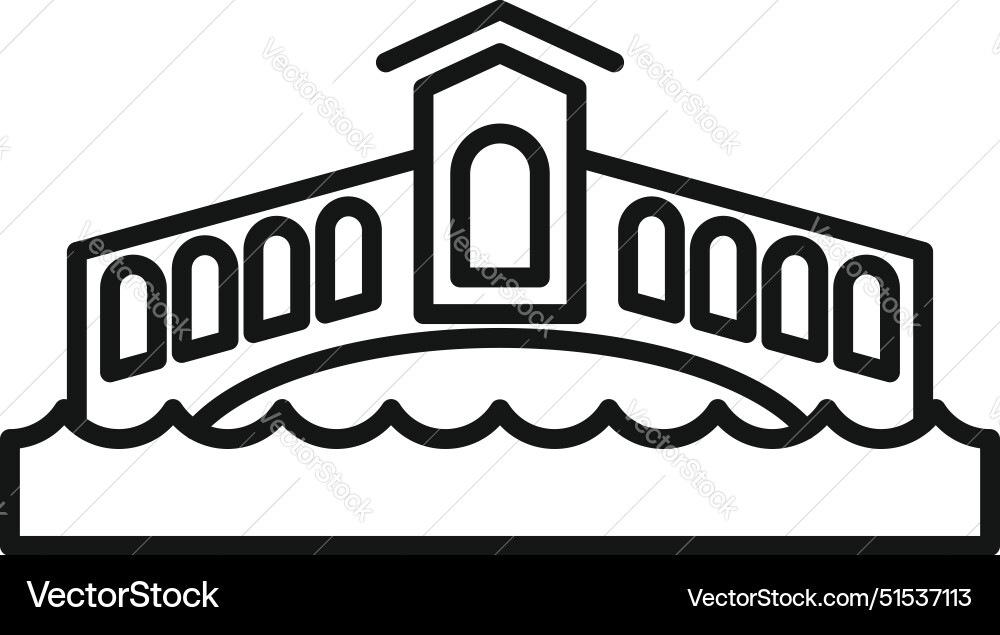 Rialto bridge connecting two sides Royalty Free Vector Image