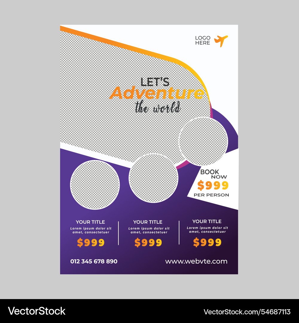 Travel Poster Template Royalty Free Vector Image