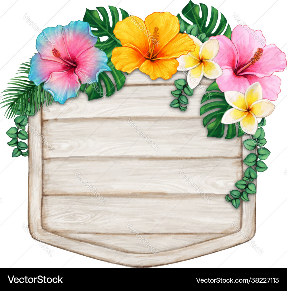 Tropical Watercolor Banner Royalty Free Vector Image