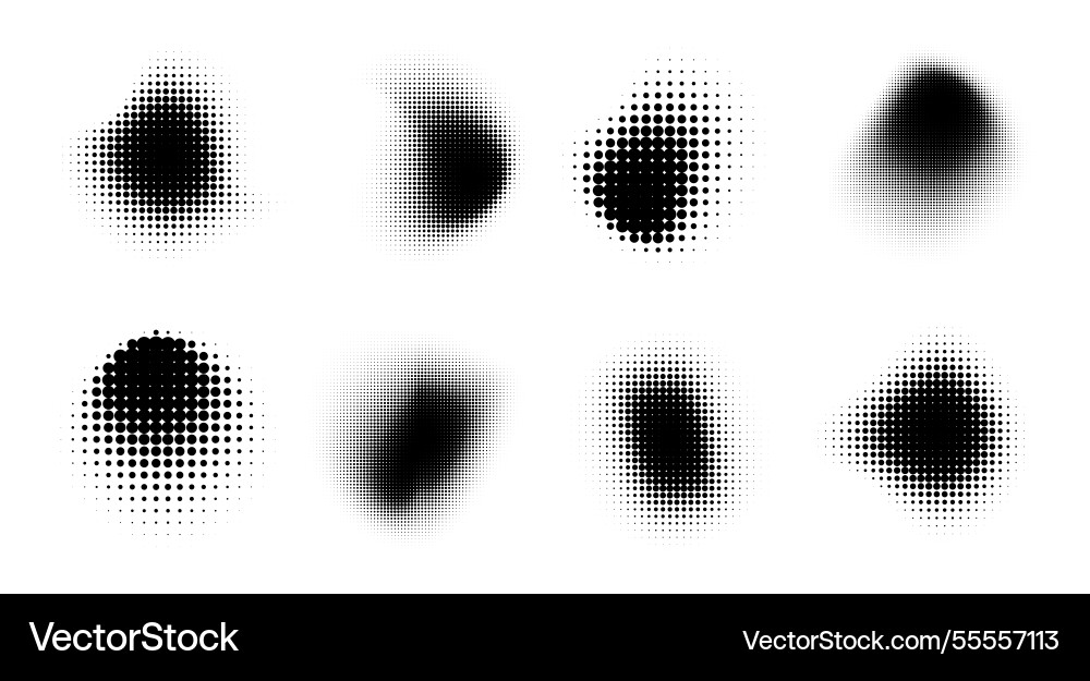 Warp halftone gradient textures Royalty Free Vector Image