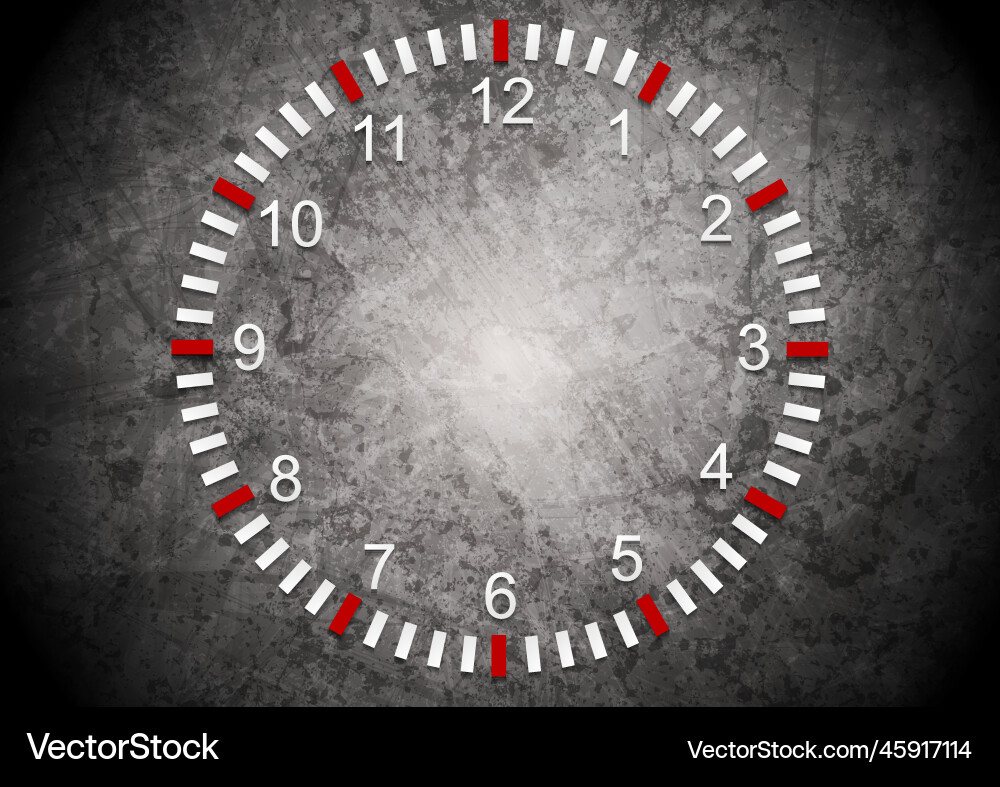 Abstract clock on grunge wall Royalty Free Vector Image