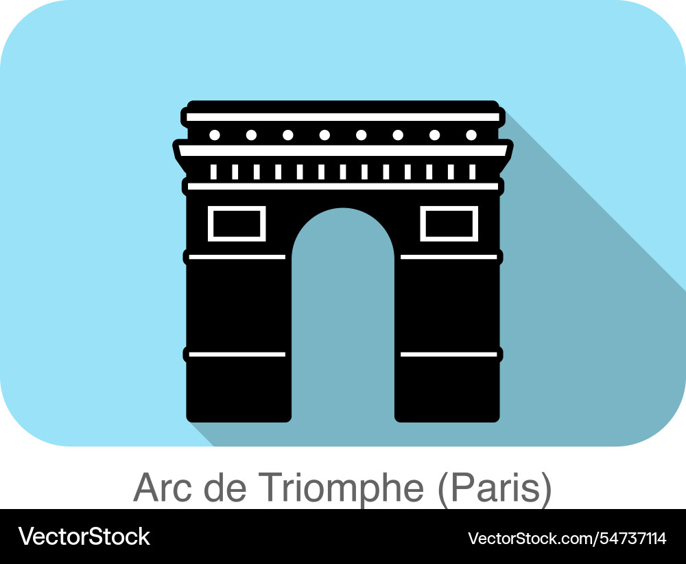 Arc de triomphe famous landmark flat icon design Vector Image
