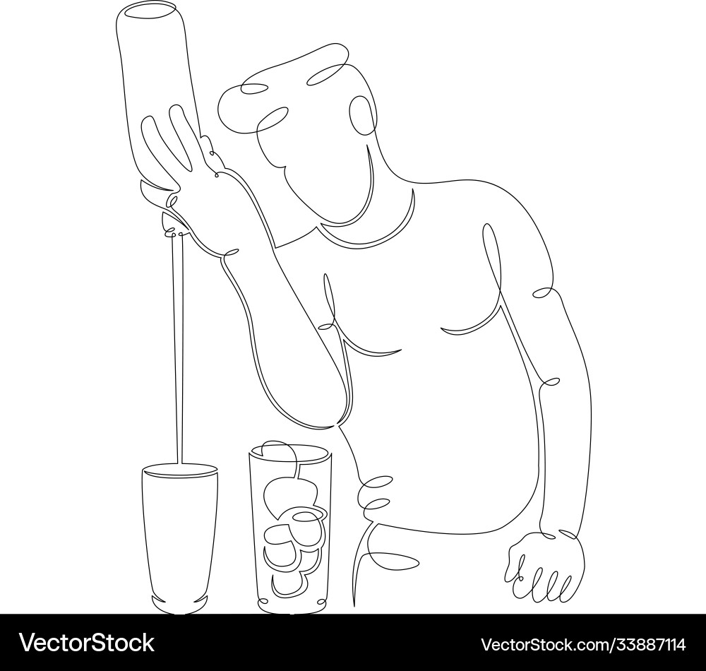 Bartender stirring cocktail at bar Royalty Free Vector Image