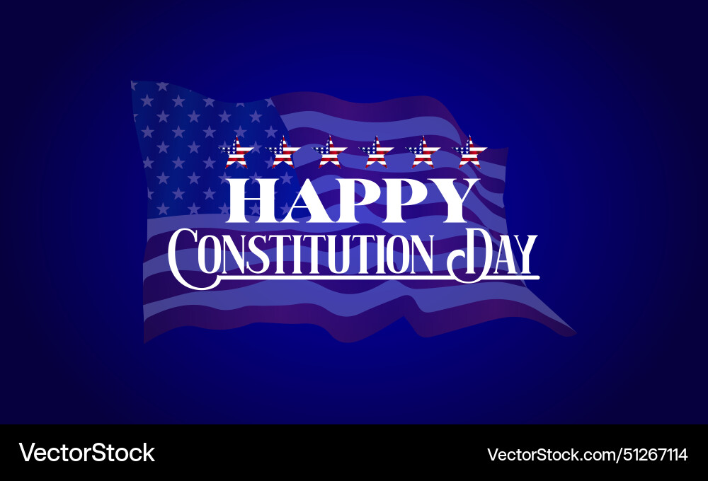 Beautiful happy constitution day text with usa Vector Image