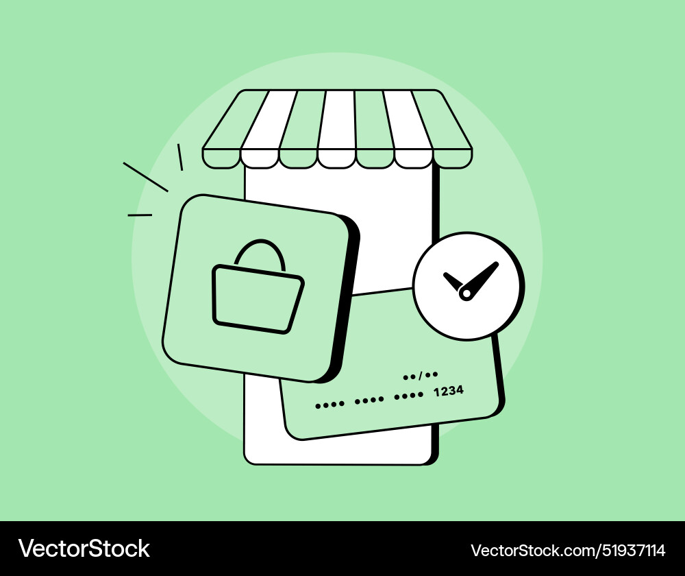 Bnpl - buy now pay later e-commerce marketing Vector Image