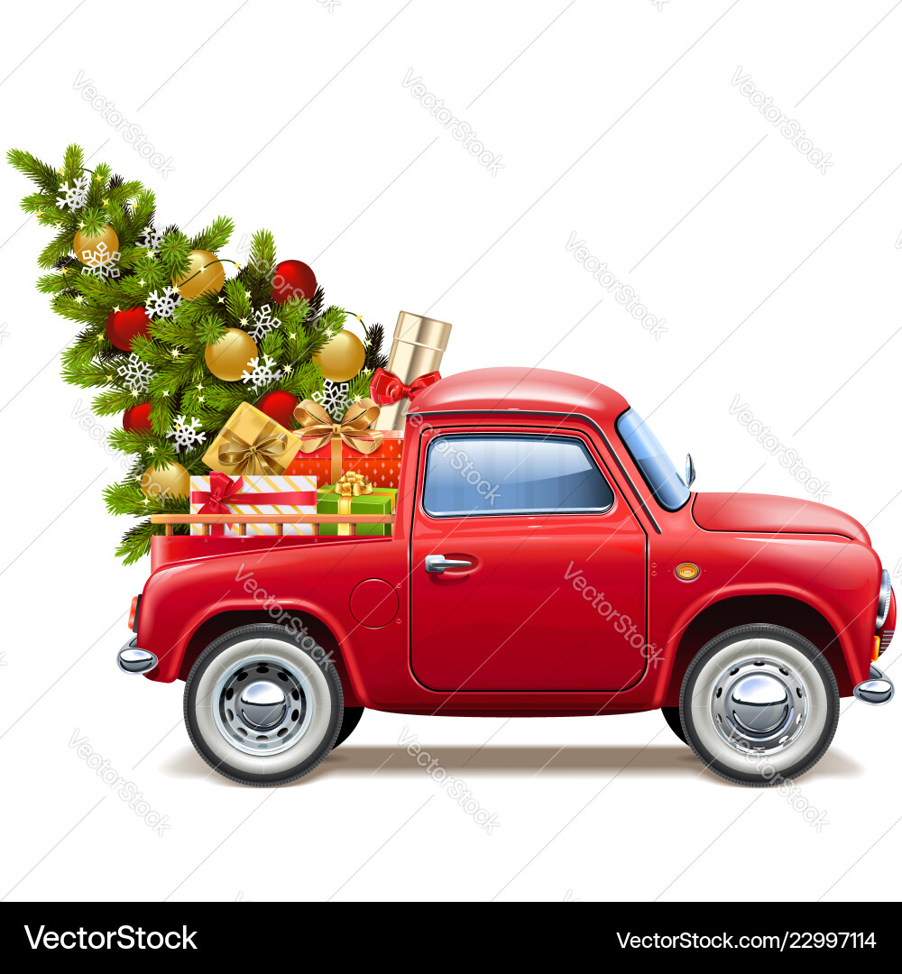 Christmas pickup Royalty Free Vector Image - VectorStock