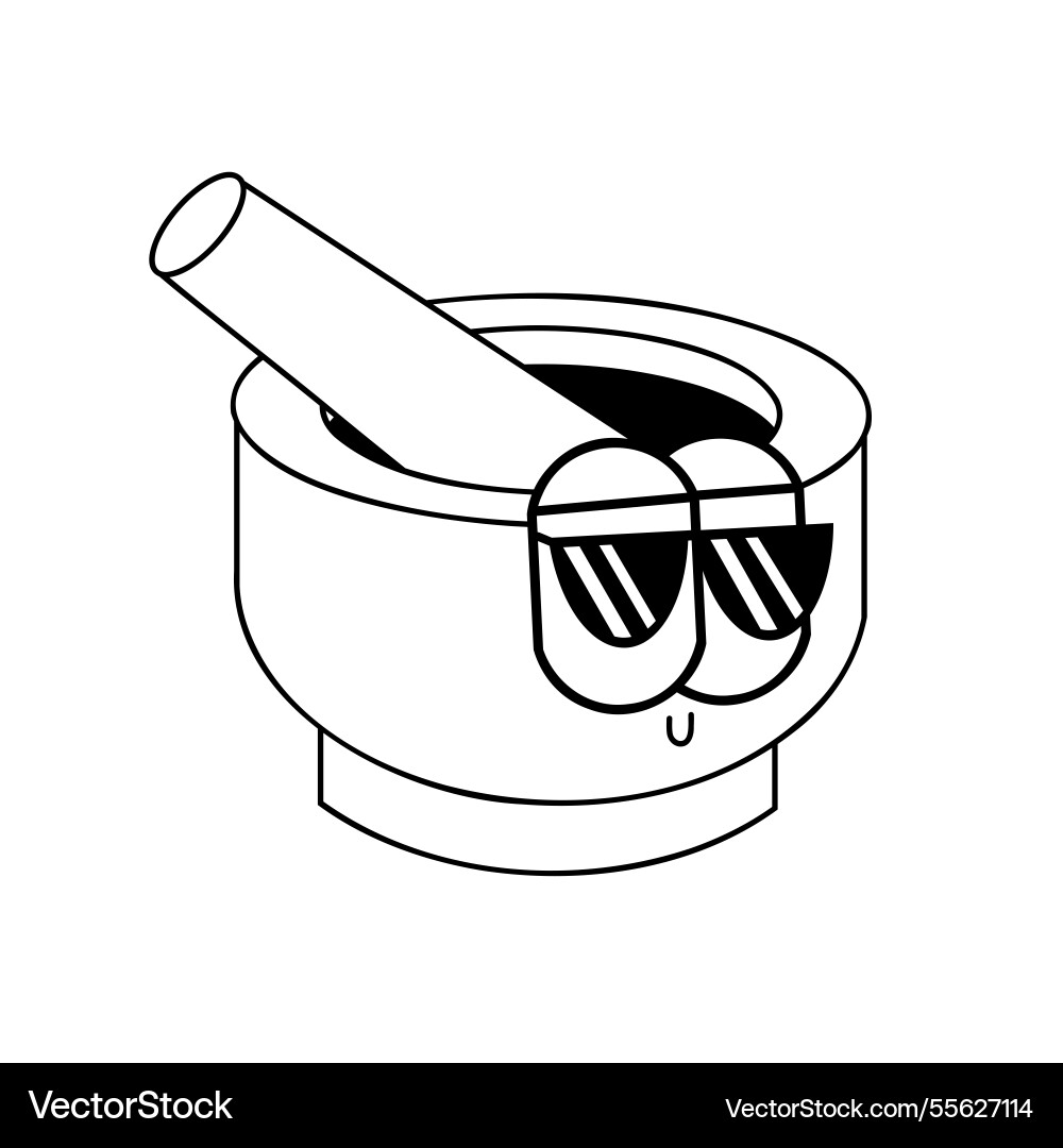 Doodle cute character mortar sticker outline – Free Vector | VectorStock