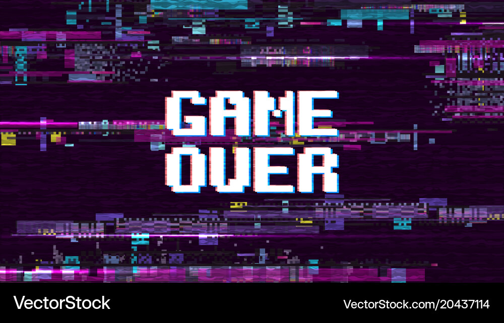 Game over fantastic computer background Royalty Free Vector