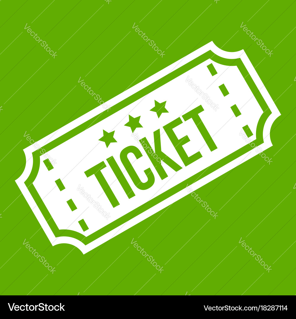 Green Movie Ticket Icon Royalty Free Vector Image