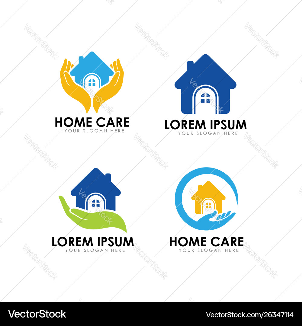 Home care logo design template Royalty Free Vector Image
