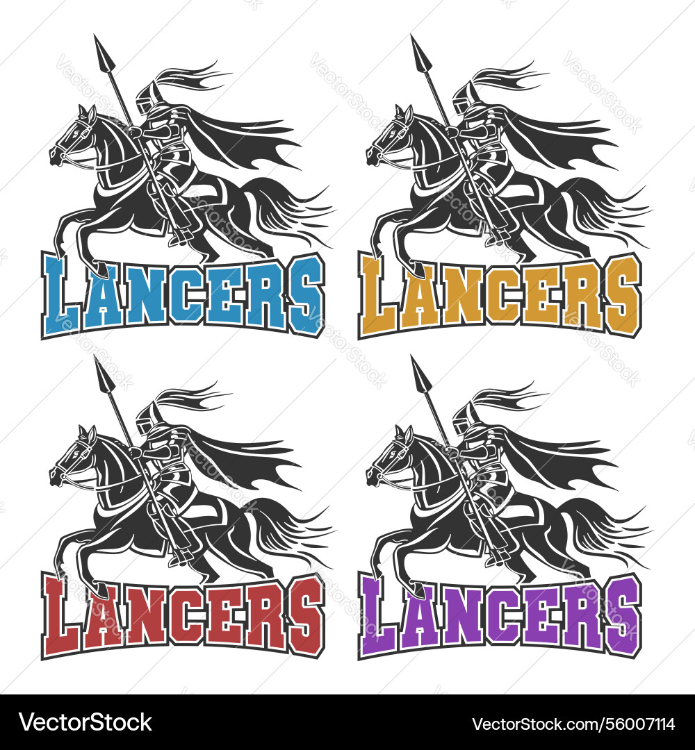 Lancers clip art design mascot Royalty Free Vector Image