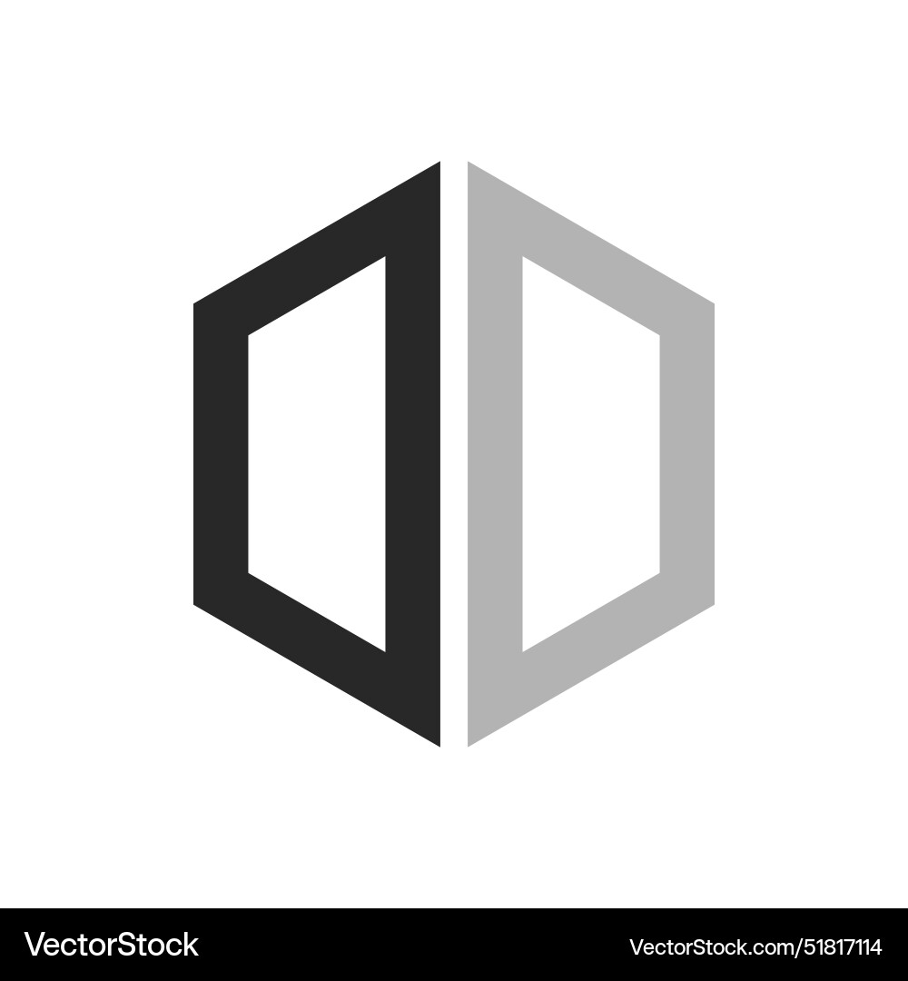 Modern unique hexagon letter dd logo design Vector Image