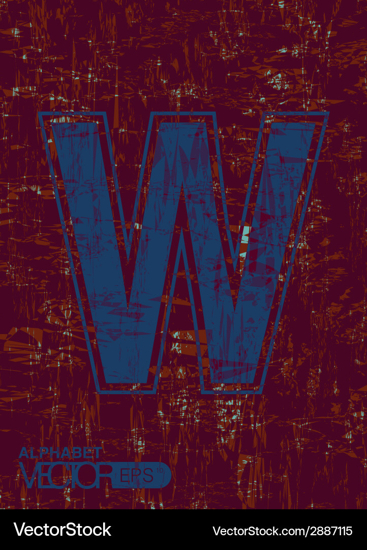 Alphabet w Royalty Free Vector Image - VectorStock