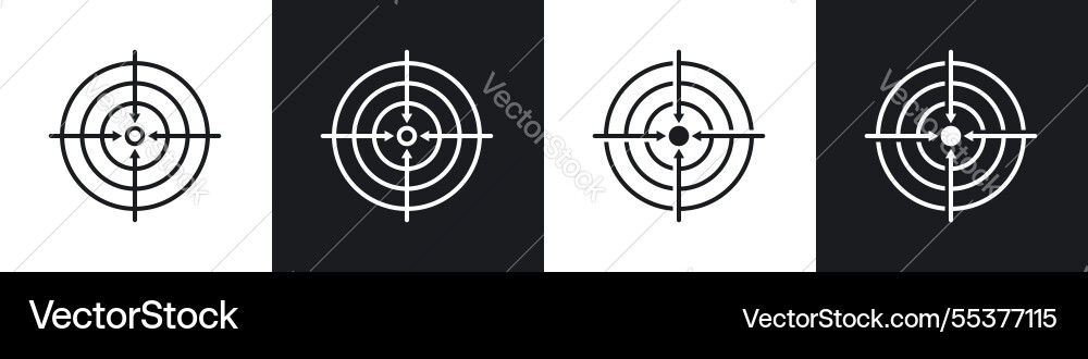 Bullseye pointer icon set black and white colors Vector Image