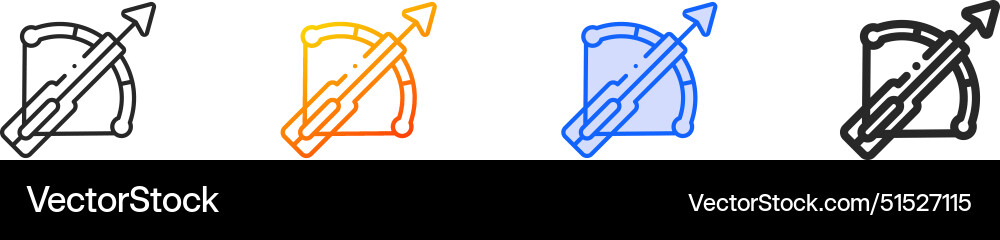Crossbow iconthin linear gradient blue stroke Vector Image