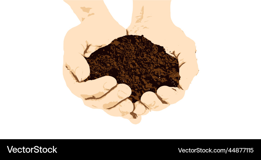 Ground in hands world soil Royalty Free Vector Image
