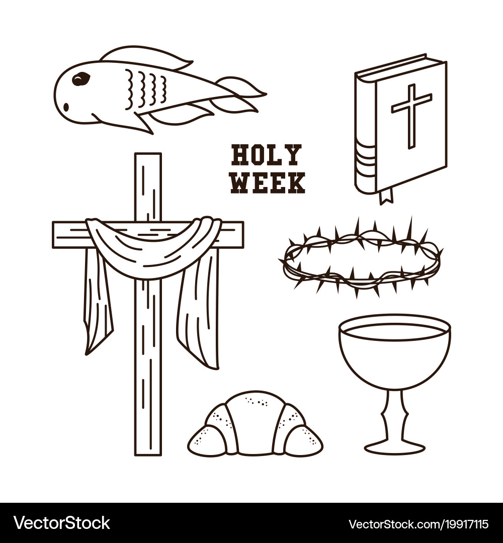 Holy week icons Royalty Free Vector Image - VectorStock