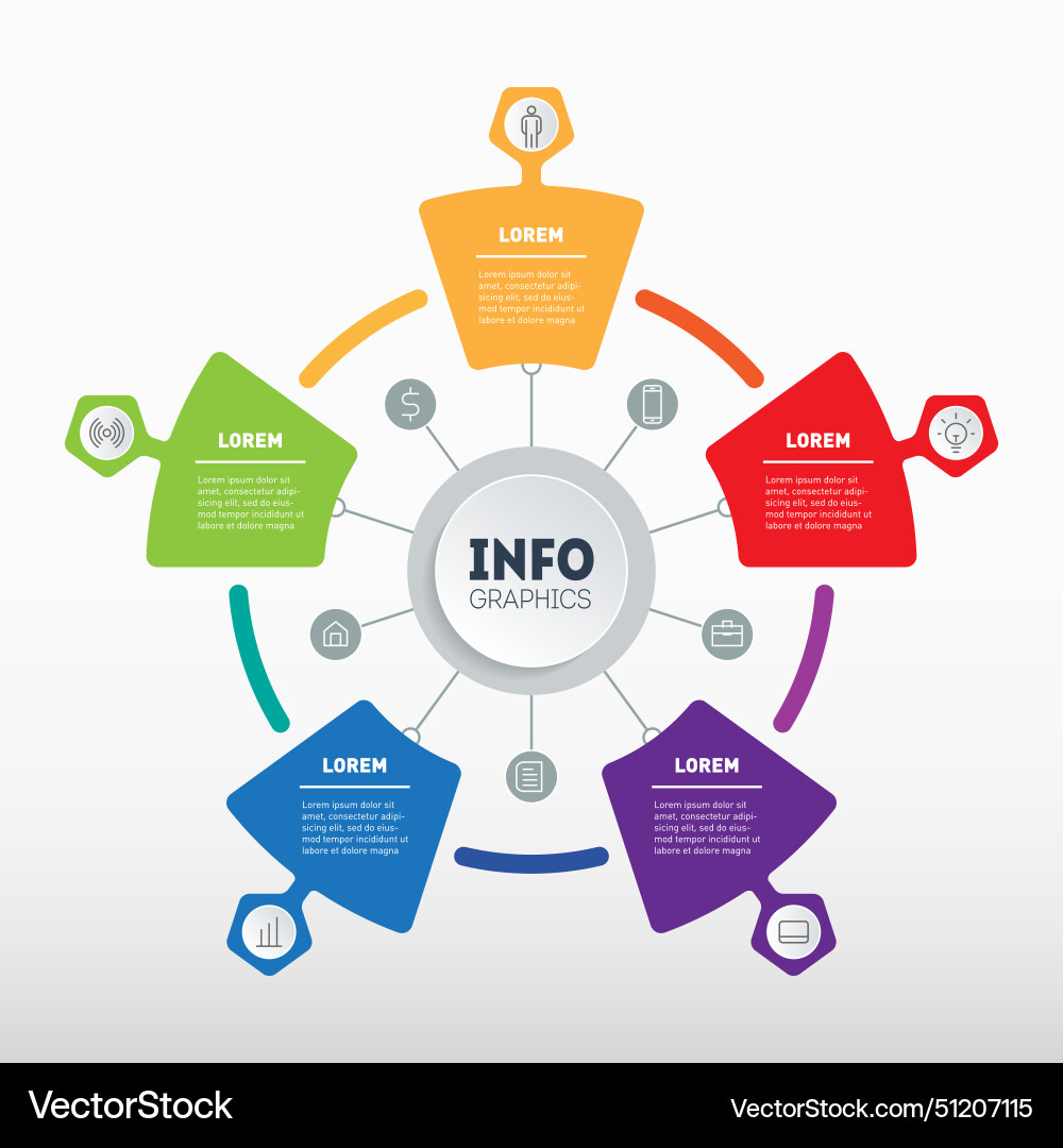 Infographic of technology cycle or education Vector Image