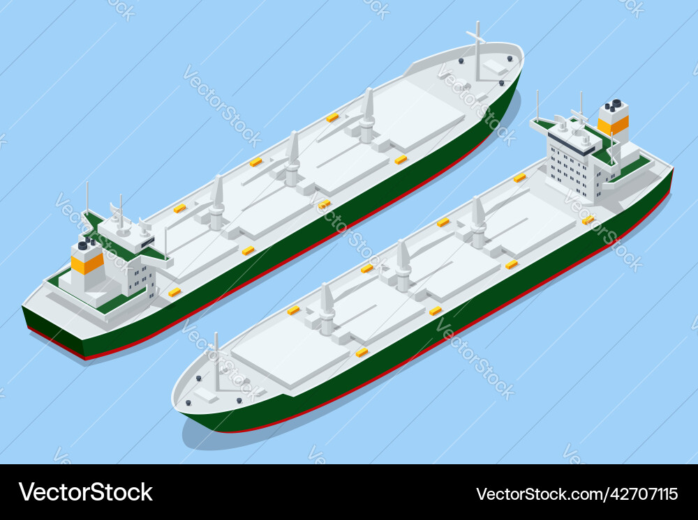 Isometric bulk carrier ship freighter Royalty Free Vector