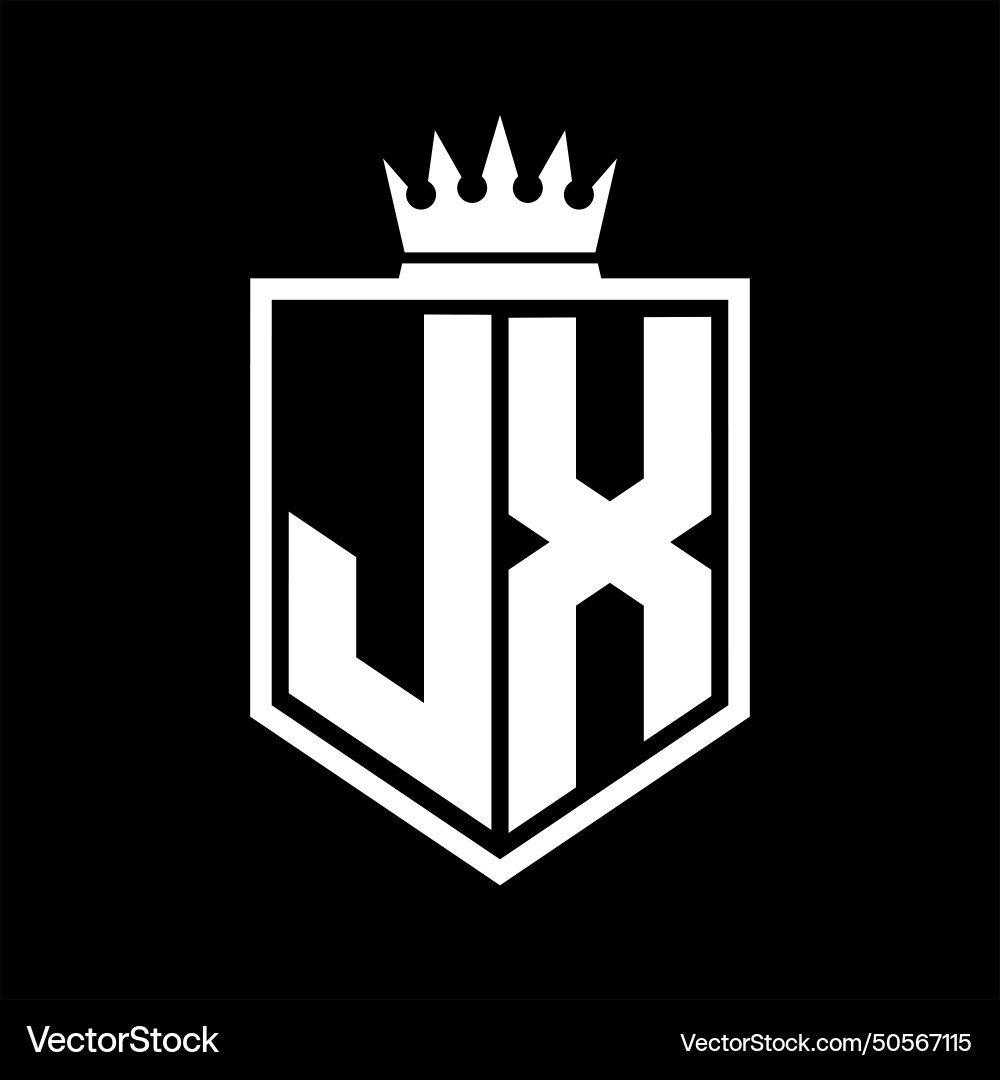 Jx logo monogram bold shield geometric shape Vector Image Jx logo monogram bold shield geometric shape Vector Image