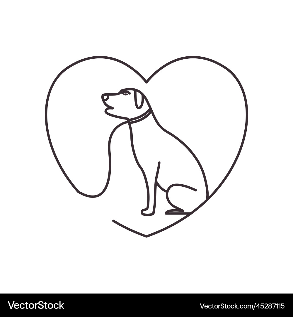 Love dog line icon logo Royalty Free Vector Image