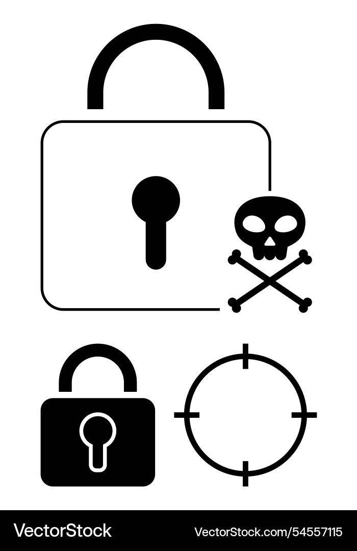 Secure access cyber threats and security targets Vector Image