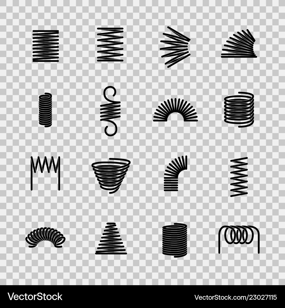 Steel spring spiral coil flexible wire Royalty Free Vector