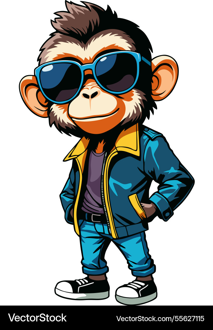 Stylish Monkey Character Royalty Free Vector Image