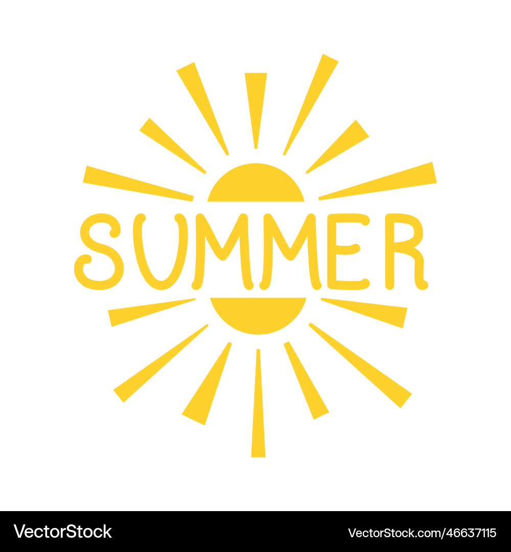 Summer - hand lettering Royalty Free Vector Image