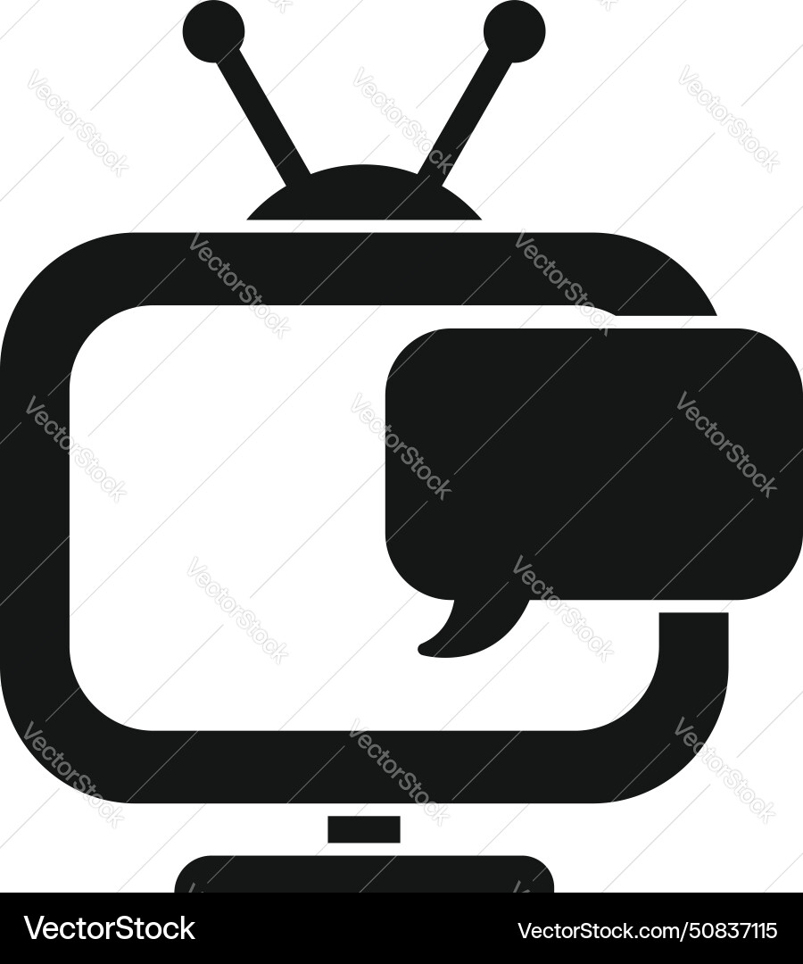 Tv media content icon simple comment live Vector Image