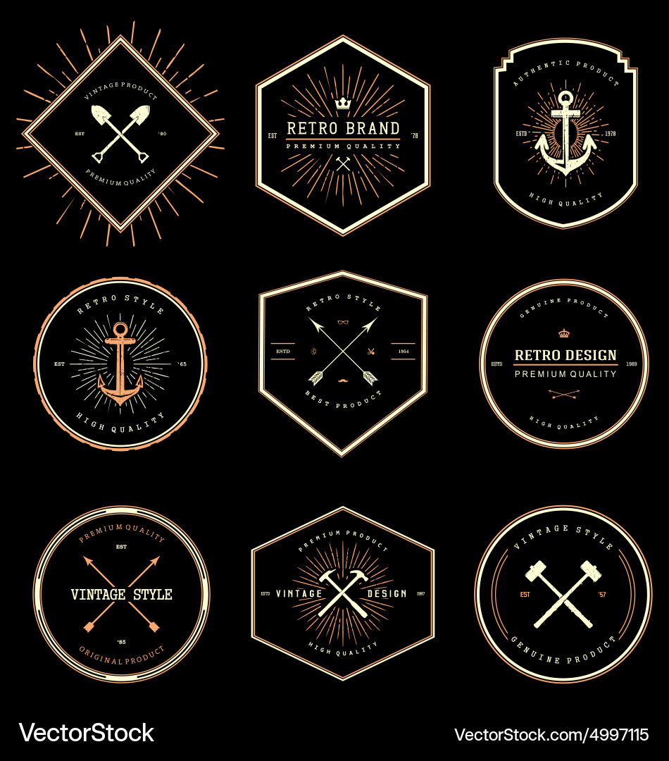 Vintage retro style badges Royalty Free Vector Image