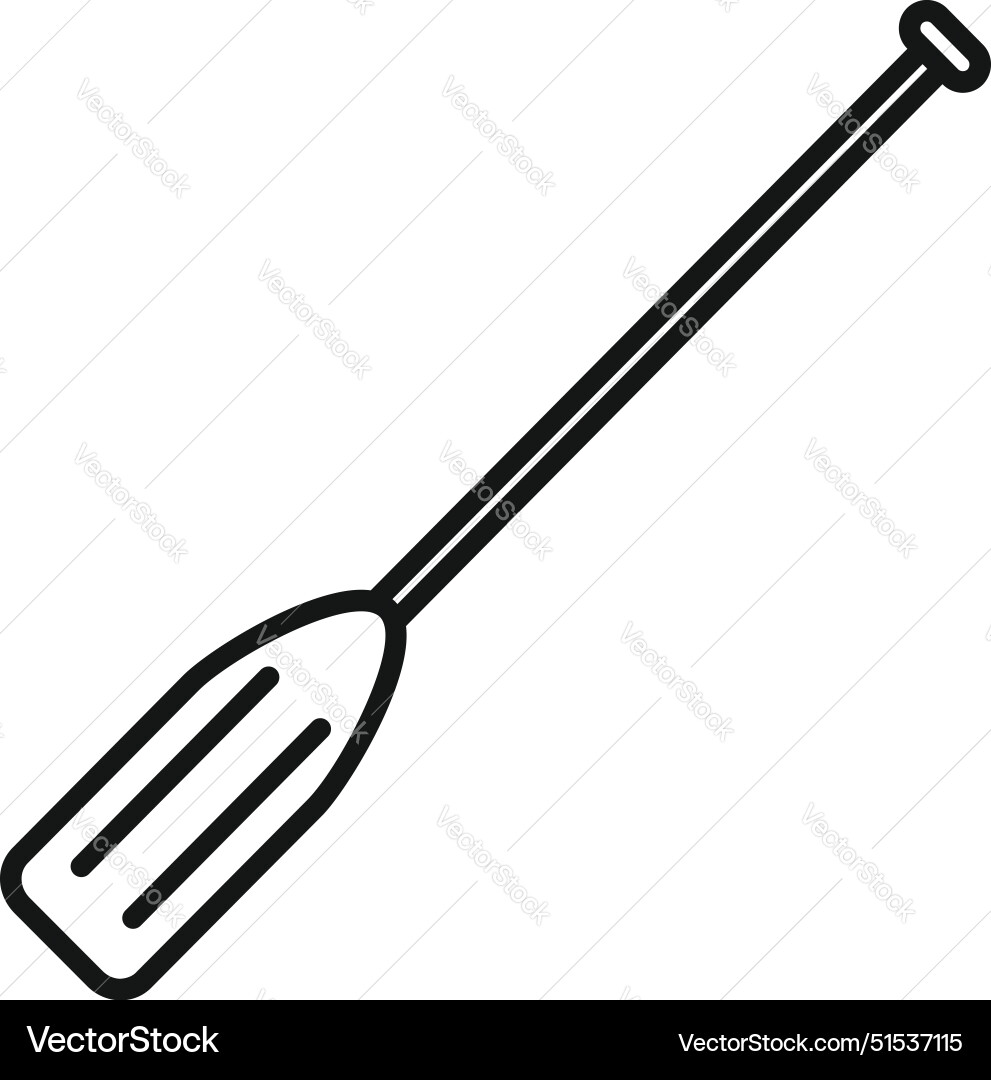 Wooden boat paddle with handle for kayaking Vector Image