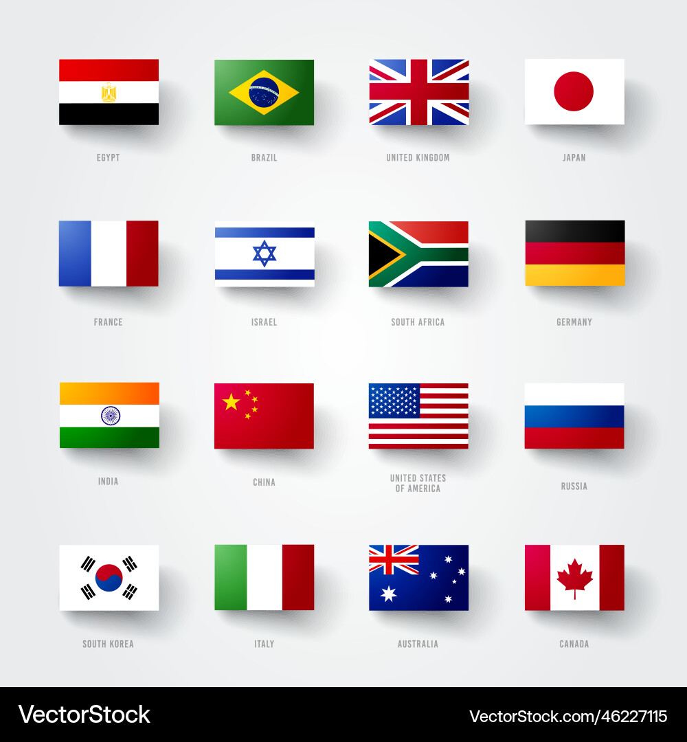 World Flags Collection Royalty Free Vector Image