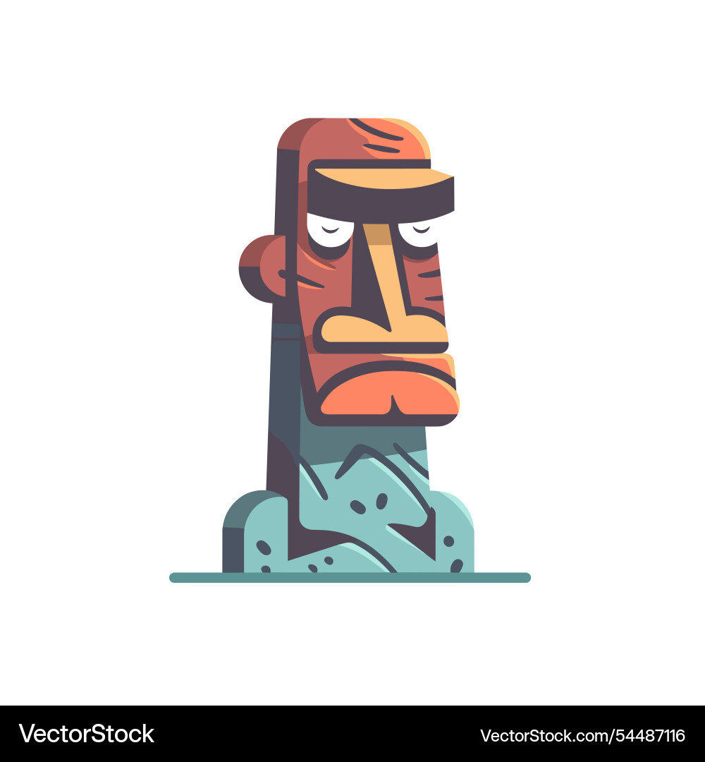 A stylized moai statue with unique colors Vector Image
