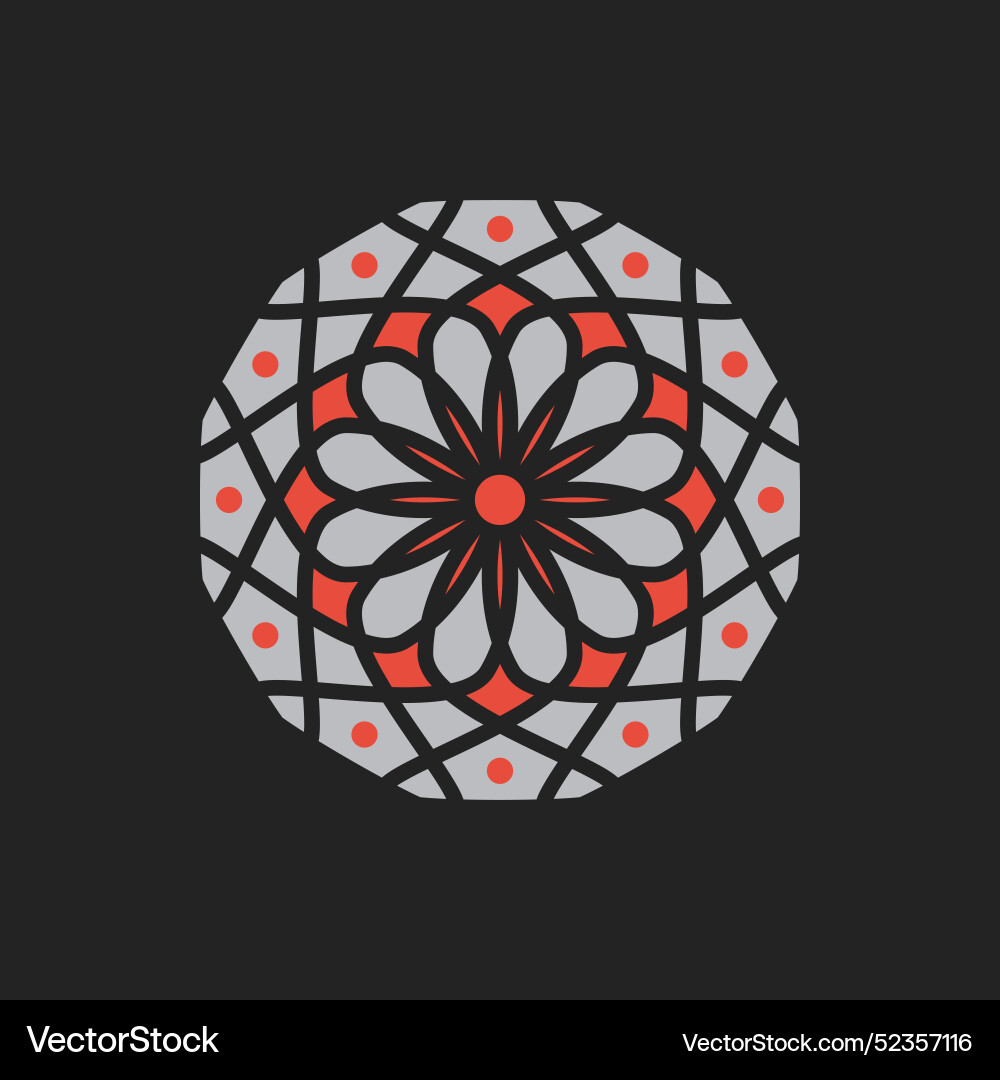 Arabic circular geometric emblem Royalty Free Vector Image
