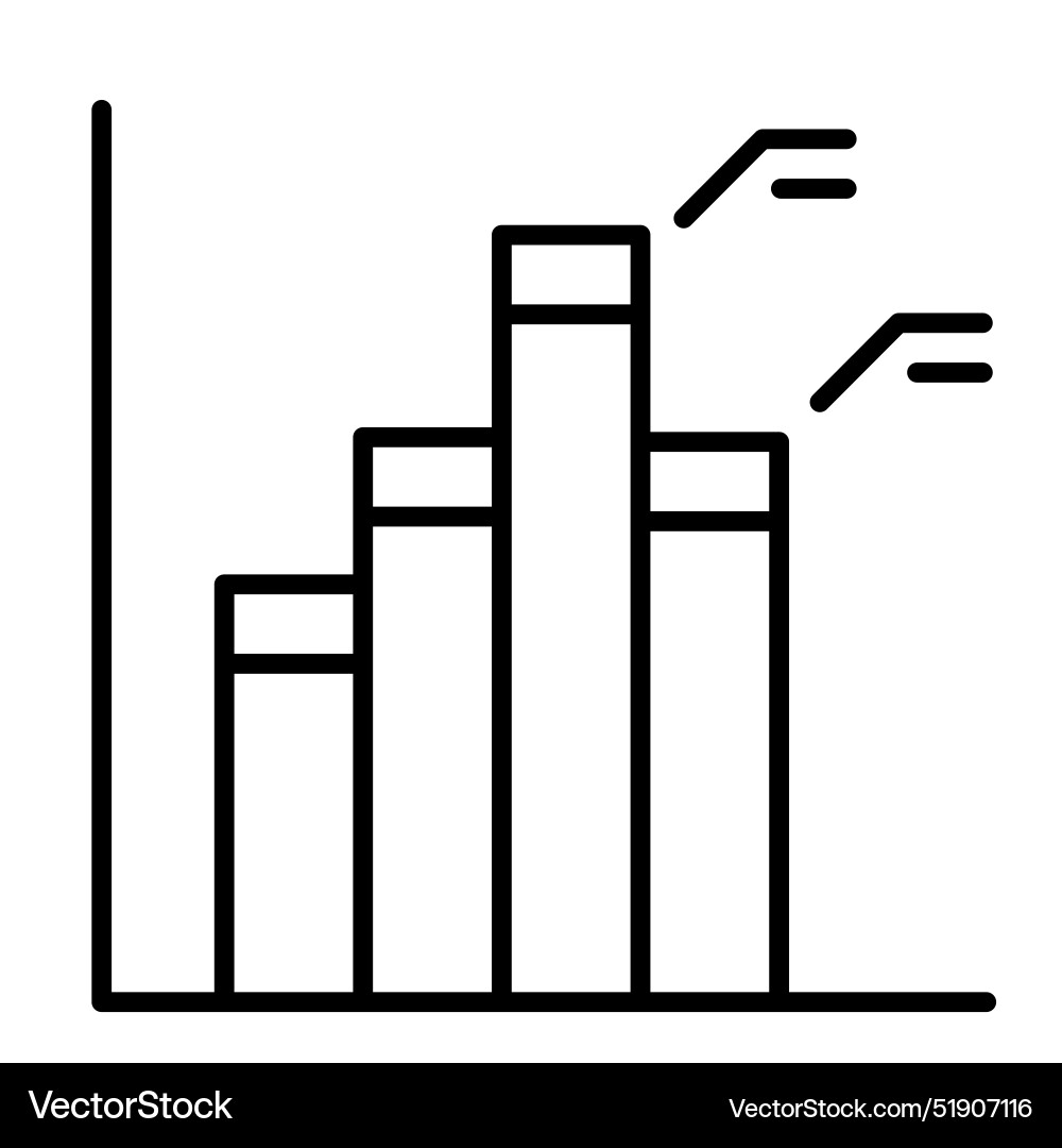 Graph icon in thin line style graphic design Vector Image