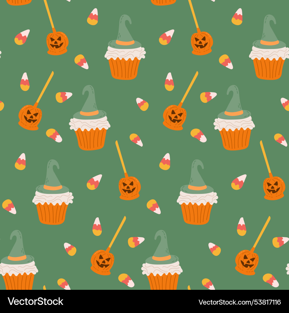 Halloween seamless pattern for trick or treat Vector Image