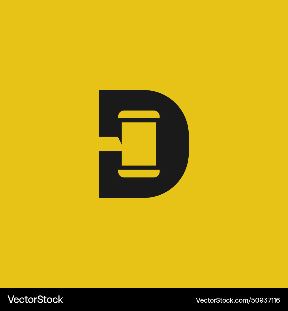 Initial d with hammer logo design Royalty Free Vector Image