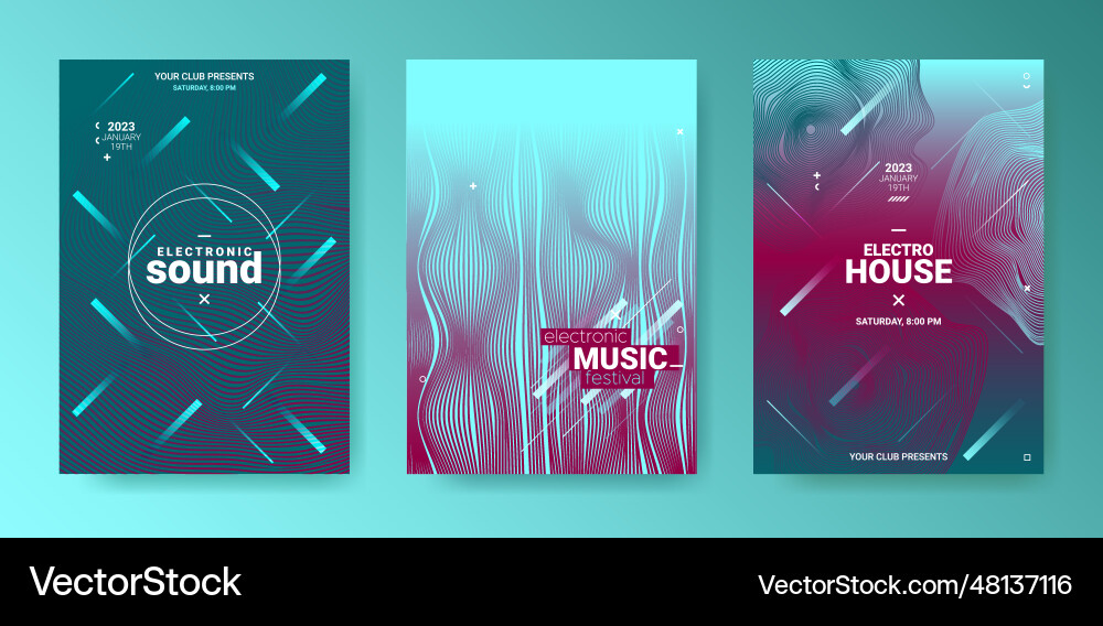 Minimal dj flyer set electro sound poster techno Vector Image