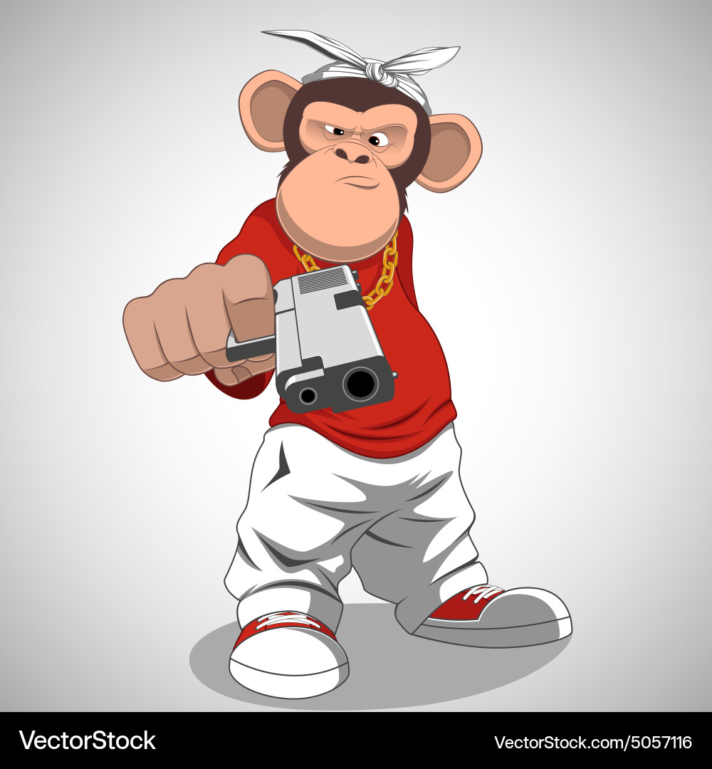 Monkey with a gun Royalty Free Vector Image - VectorStock