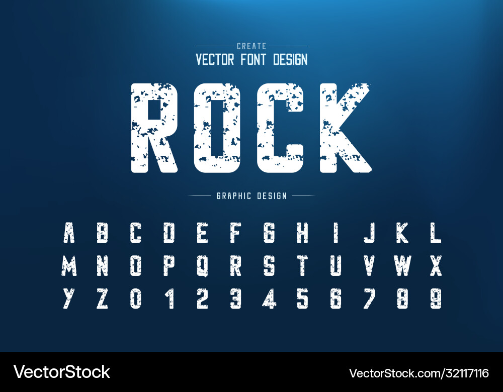 Vintage font and round alphabet texture typeface Vector Image