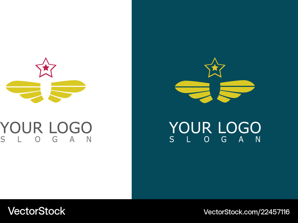 Wing star company logo Royalty Free Vector Image
