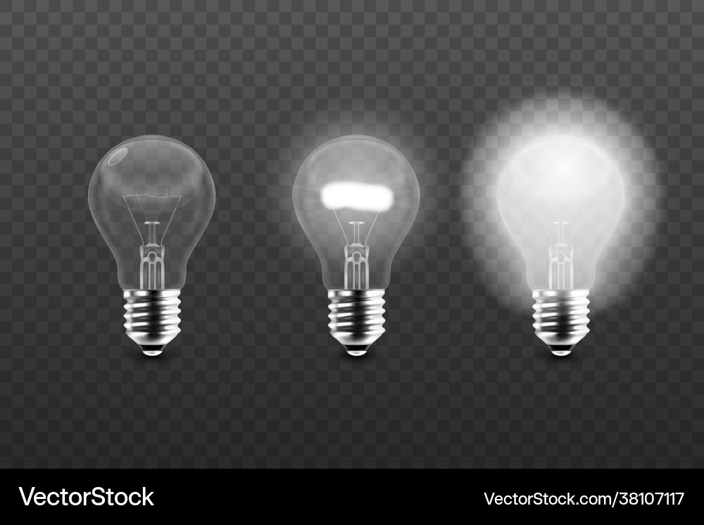 3d realistic white glowing turned off Royalty Free Vector