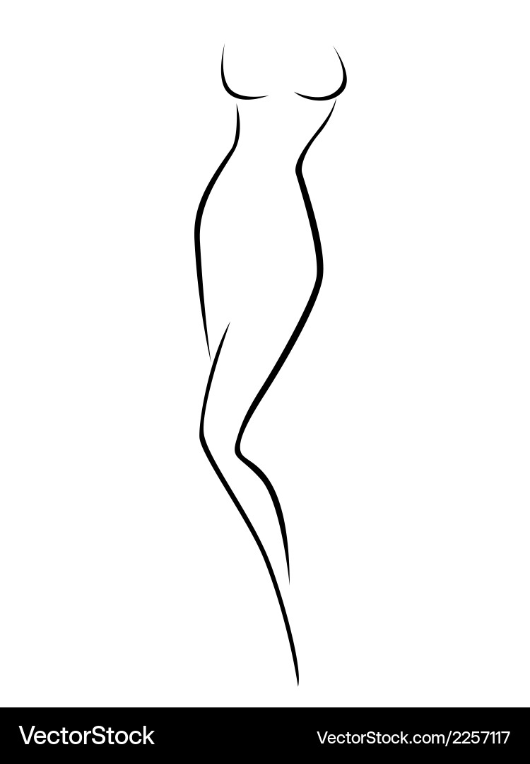Abstract female body contour Royalty Free Vector Image